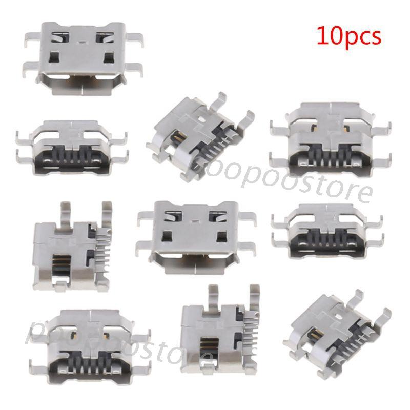 Poop 10 pcs micro usb type b 5 pin female smd 4 pin legs dip socket ...