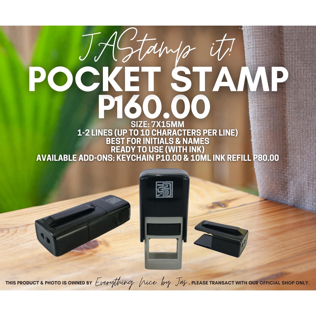 POCKET STAMP COD Self-Inking Stamp with Ink FREE LAYOUT(Personalized ...