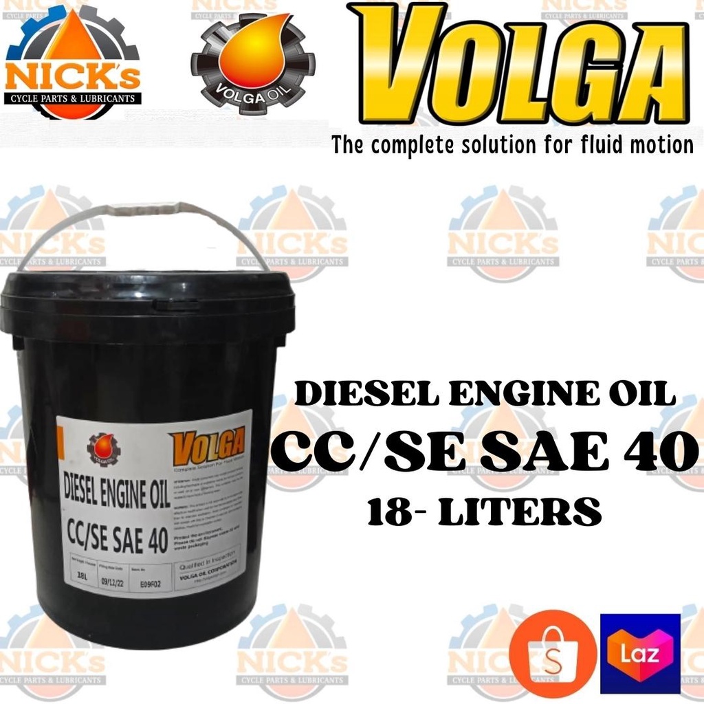 CC/SE SAE 40 VOLGA DIESEL ENGINE OIL - 18 Liters | Shopee Philippines