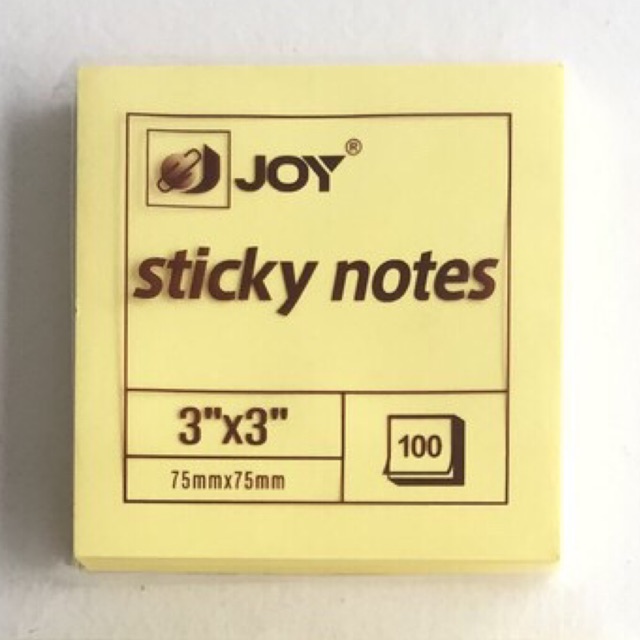 Joy Sticky Notes 3x3 100pcs/pack | Shopee Philippines