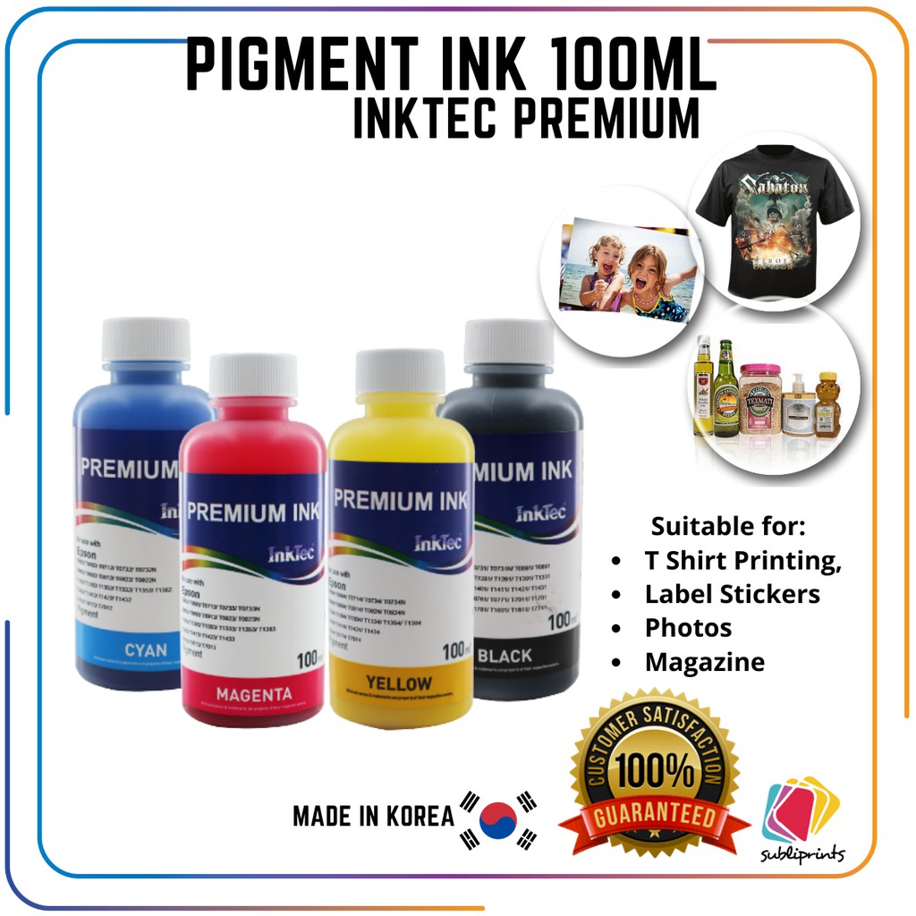 Pigment Ink 100ml Inktec Premium Korea Brand Pigment Ink | Shopee ...