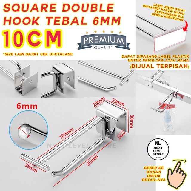 Single Hook Label Double Label Ram Box 10CM Thick 6mm Stainless Hook ...