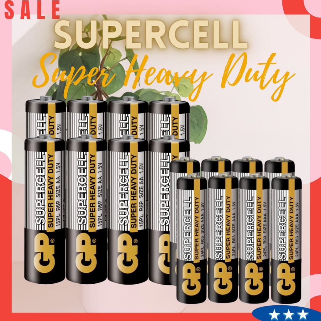 GP AA/AAA 4 PCS PER ORDER Supercell Heavy Duty Battery Environmental ...