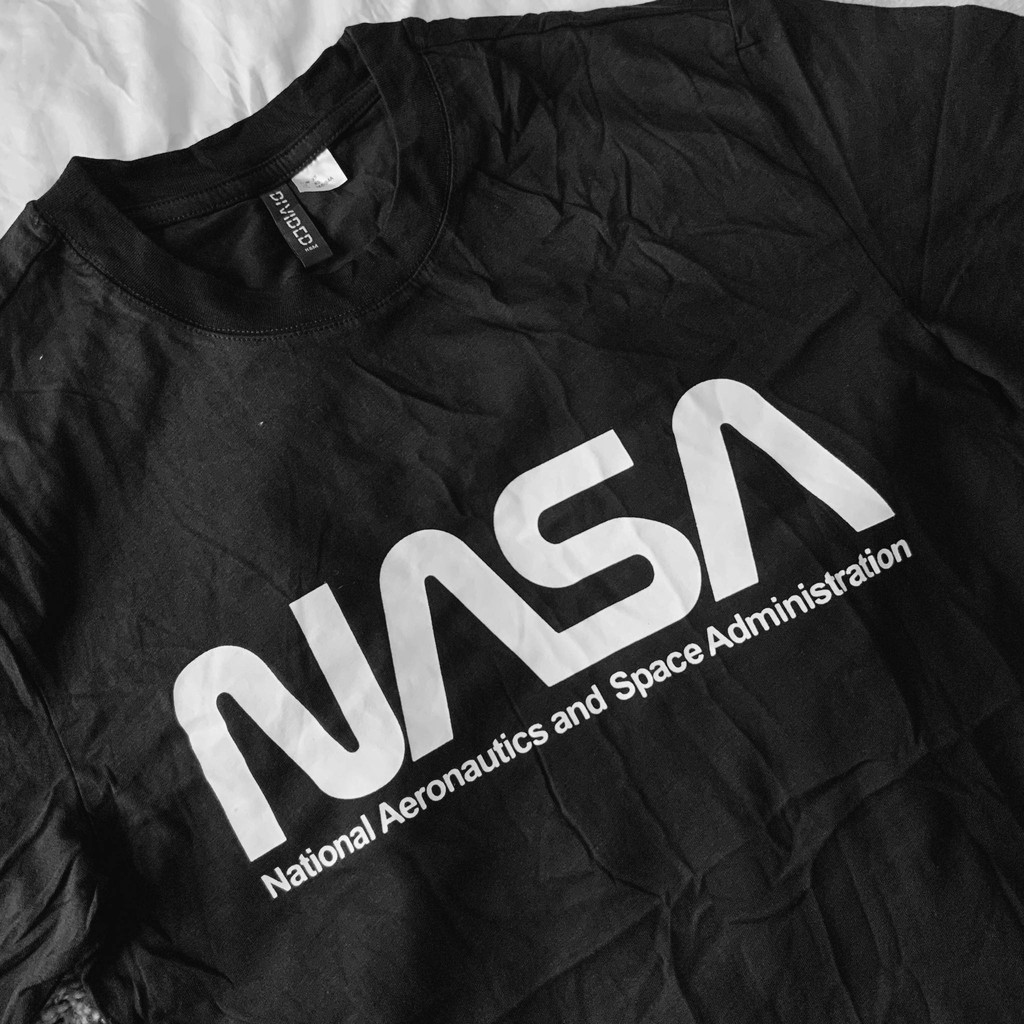 H&M NASA Script - Black (Authentic Overruns) | Shopee Philippines