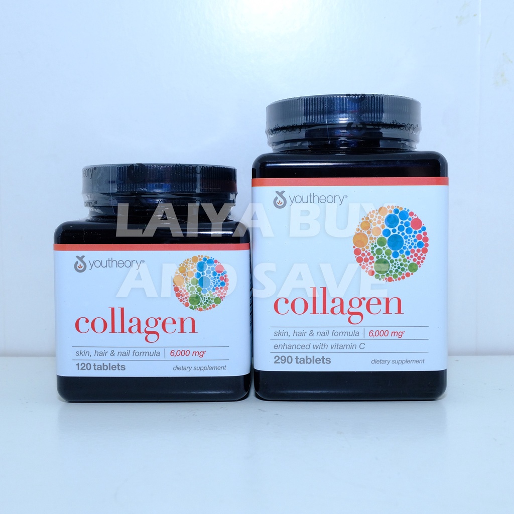 Youtheory Collagen, 6,000 mg, (120 / 160 / 290 Tablets) | Shopee ...