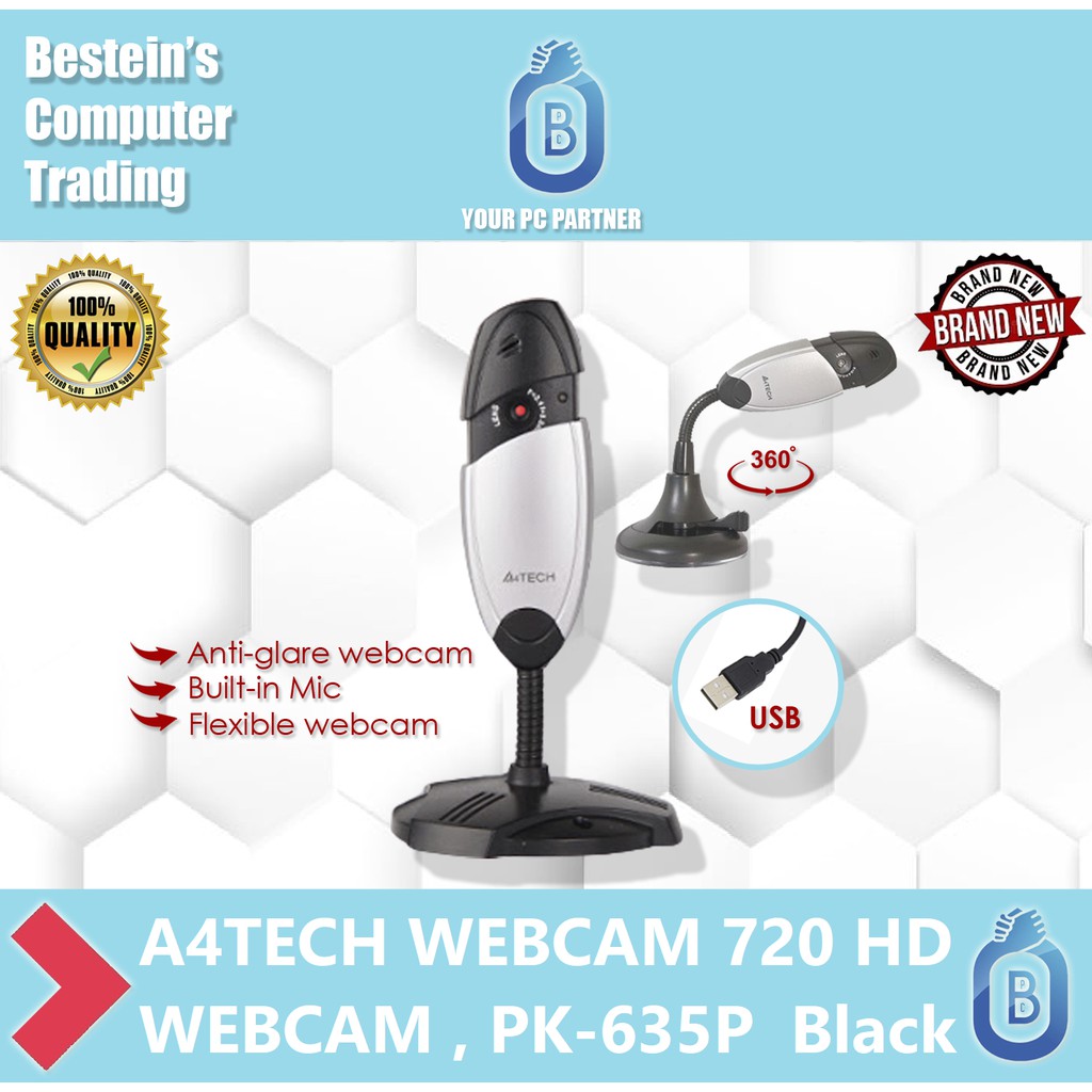 A4TECH WEBCAM 720 HD WEBCAM, PK-635P Black | Shopee Philippines
