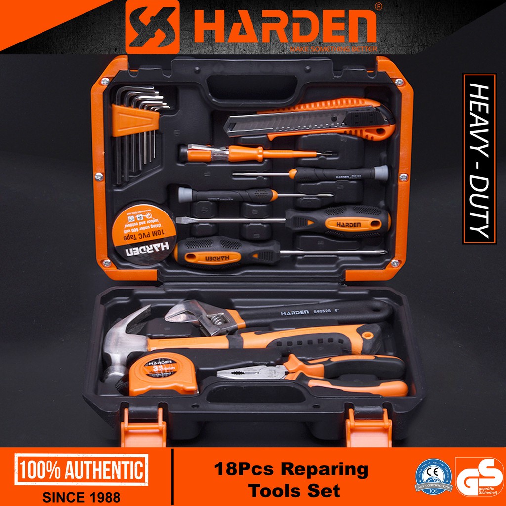 Harden 511018 18Pcs Repairing Tools Set Car Repair Tool With Box Chrome ...