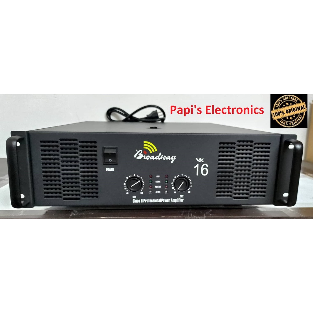 Broadway VX-16 1000Wx2 8 Ohms 1650Wx2 4 Ohms Powered Amplifier | Shopee ...
