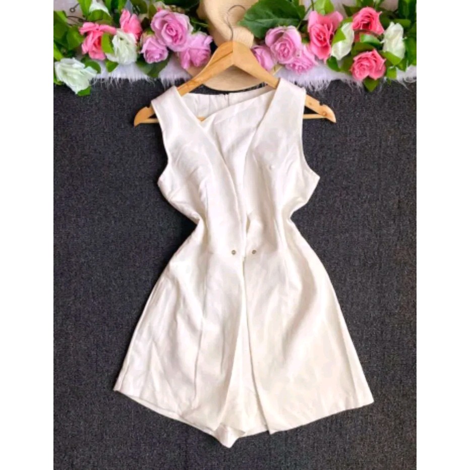 WHITE ROMPER SEXY FORMAL (M-SEMI LARGE) Preloved | Shopee Philippines