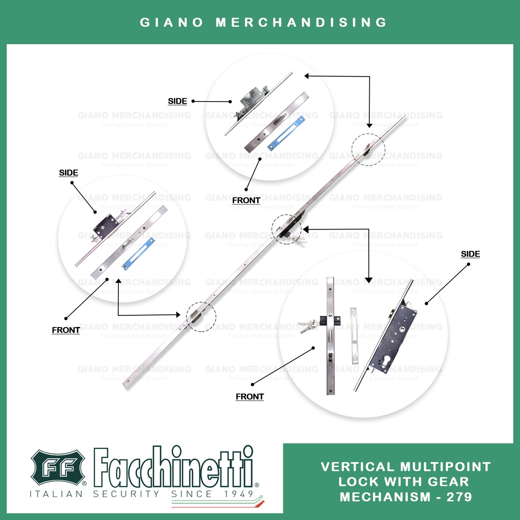 Vertical Multipoint Lock with Gear Mechanism 279 | Shopee Philippines