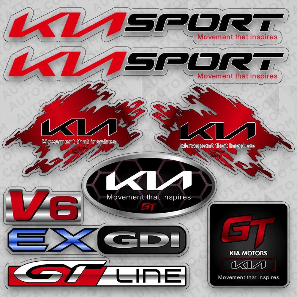 Fit New Kia Sport GT Line Ex GDI V6 Car Sticker Vinyl Decal Marker ...