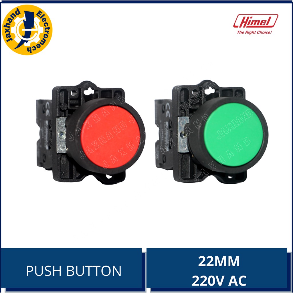 Push Button Red / Green Flush Type 22mm, 220V, Himel Brand | Shopee ...