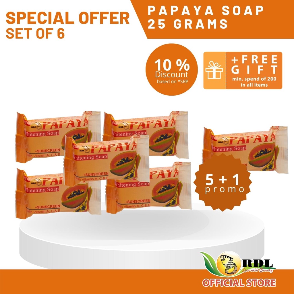 RDL Papaya Soap 25g (Buy 5 + Get 1 Free) | Shopee Philippines