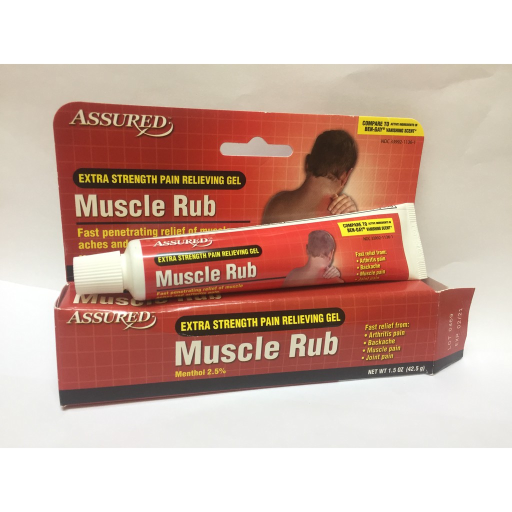 ASSURED MUSCLE RUB Extra Strength Pain Relieving Gel (1.5oz/42.5g ...