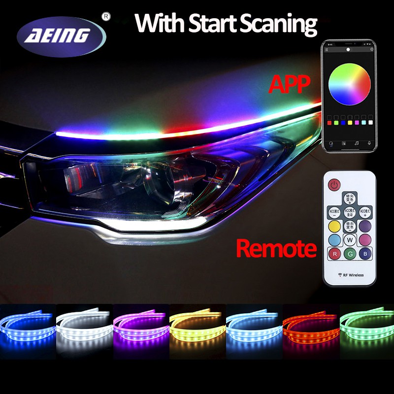 AEING 2pcs Newest RGB APP/Remote Control DRL Turn Signal Flowing Light ...