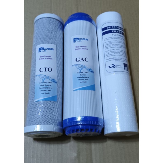 3pcs Set - All 10inch 3 stage Filters replacement - PP 1micron / GAC UDF & CTO Activated Carbon ...