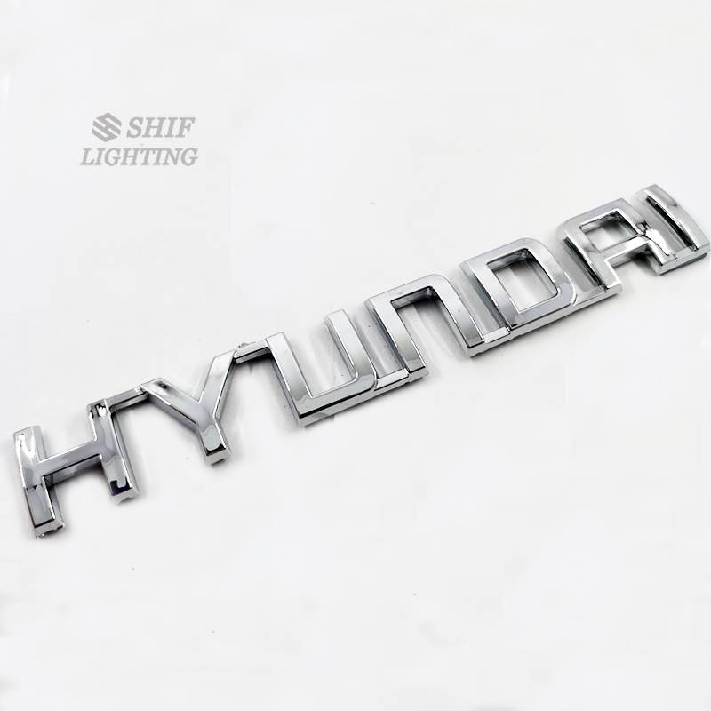 1 x ABS Chrome HYUNDAI Logo Letter Car Auto Side Rear Trunk Emblem ...