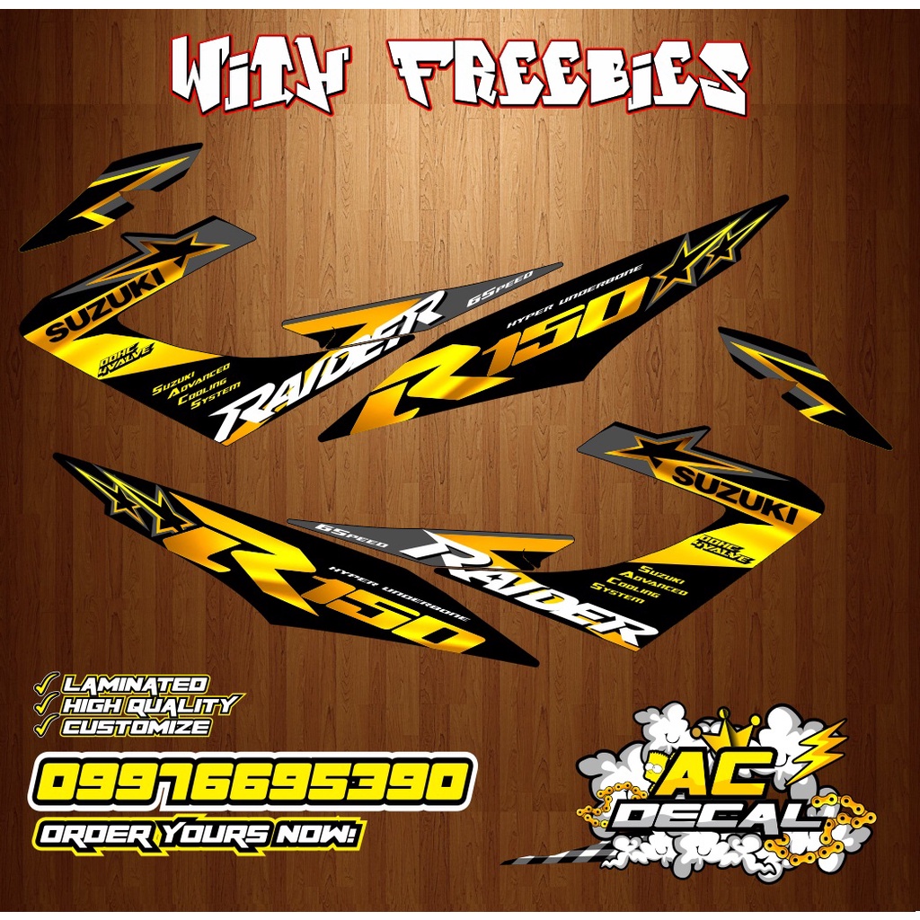 Suzuki Raider 150 Decal Star Edition GOLD Effect | Shopee Philippines
