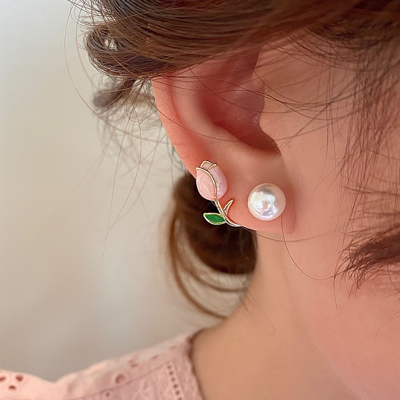 Summer Tulip Pearl Earrings Simple Earrings Fashion earring for women ...