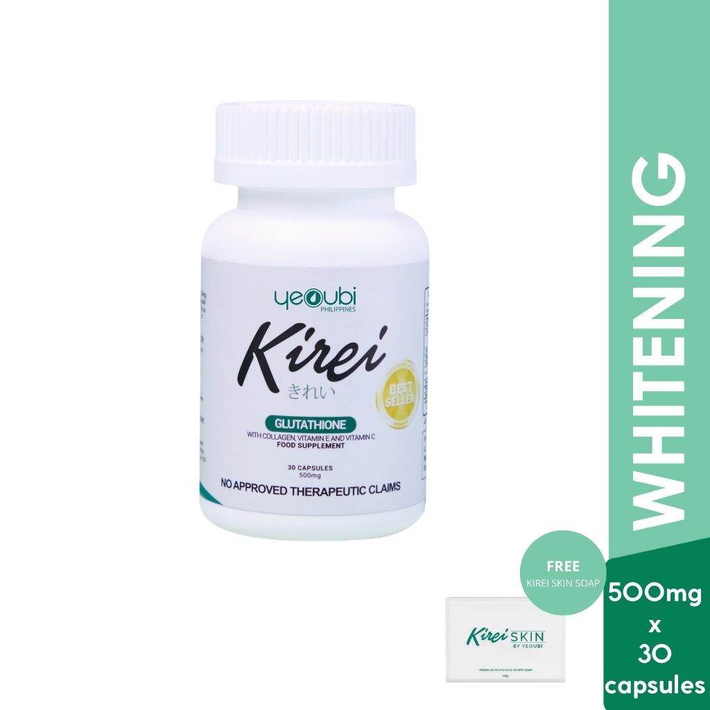 KIREI Glutathione with Collagen, Vitamin E and C (500mg x 30 Capsules/Bottle) | Shopee Philippines