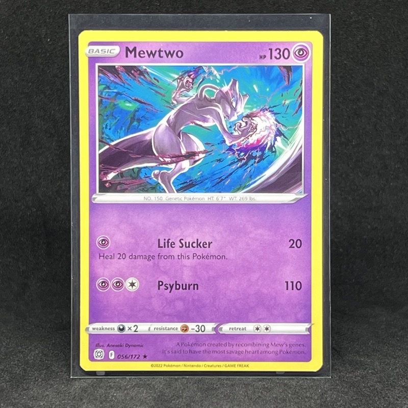Pokemon TCG Mewtwo Rare 056/172 2022 Sword & Shield Brilliant Stars ...
