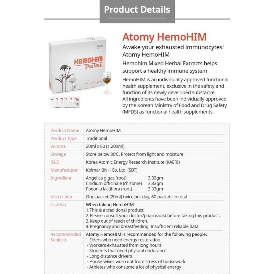 Atomy Korea Hemohim 30 sachets AUTHENTIC presyo ₱3,590