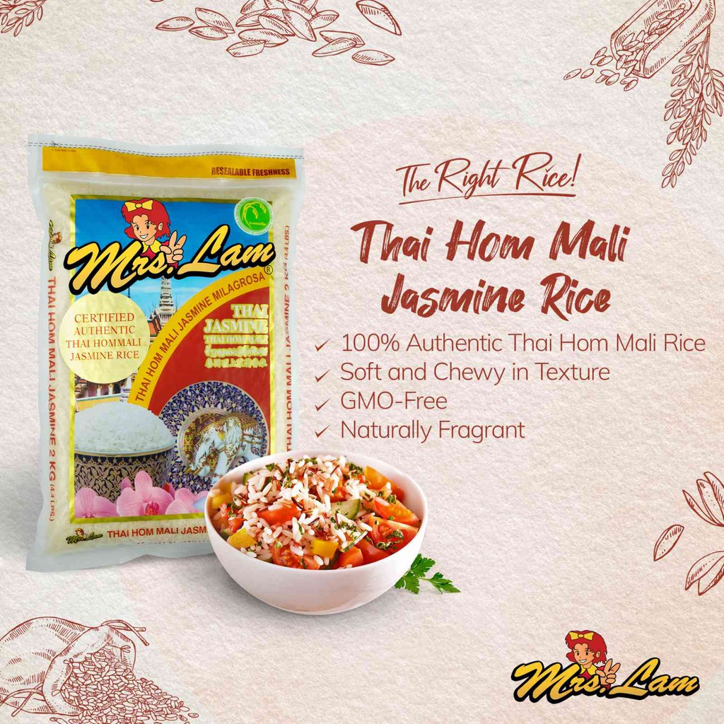 Mrs Lam Thai Hom Mali Jasmine Rice (25 KG) | Shopee Philippines