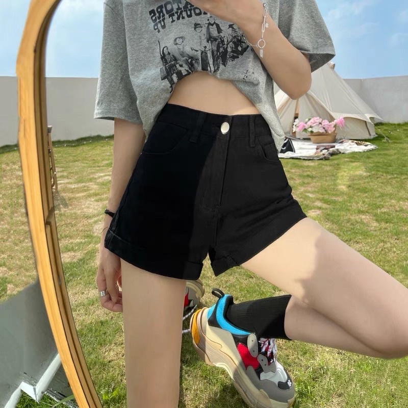 Lucky_77shop Best-selling shorts Top1 high waist denim short 2 colors ...