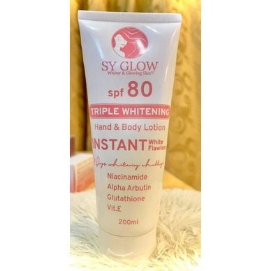 Sy Glow Triple Whitening Instant White spf 80 (200ml) | Shopee Philippines