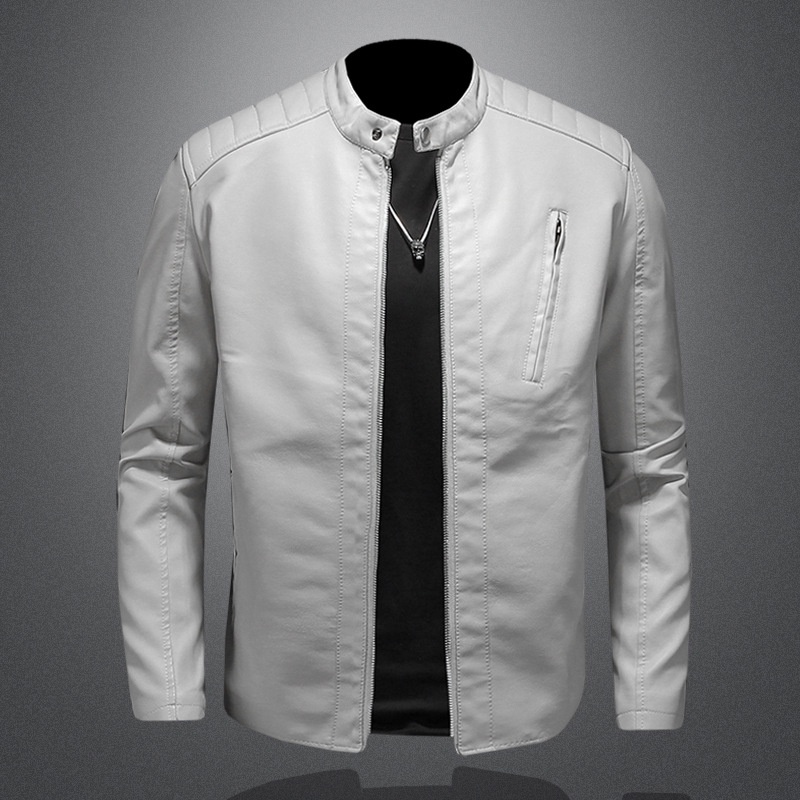 Autumn Men's Jackets White Men 2022 Faux Leather Jacket Motorcycle ...