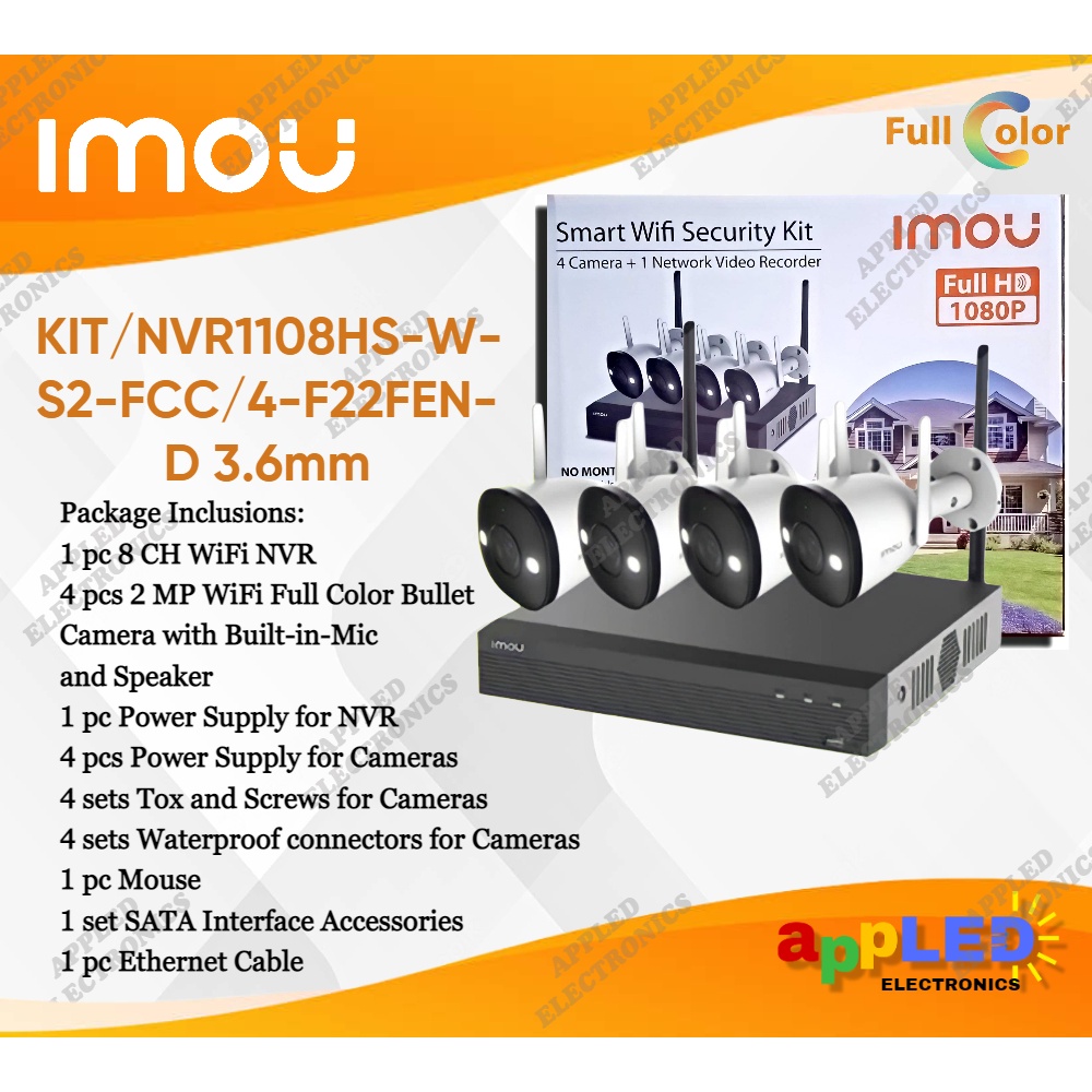 IMOU WIRELESS IP CCTV PACKAGE WITH TWO WAY AUDIO 8 CHANNEL NVR 4 FULL ...