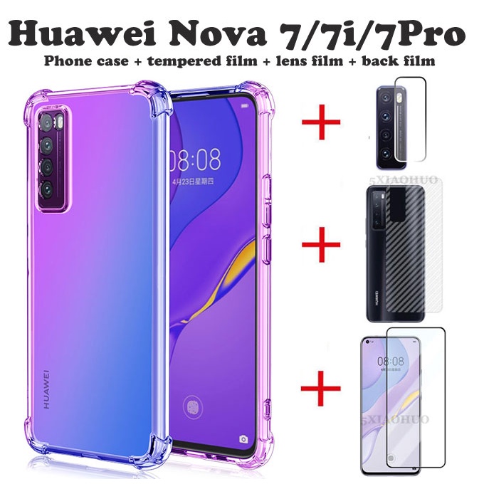 (4in1)Huawei Nova 7i Nova 7 SE 9SE anti-fall color mobile phone case ...