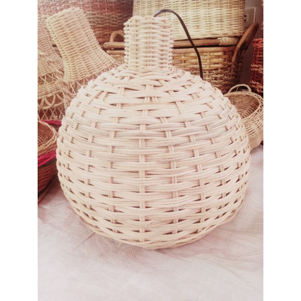 Rattan Fire Ball Pendant Lamp / Nordic Chandelier / Boho Pendant Light ...
