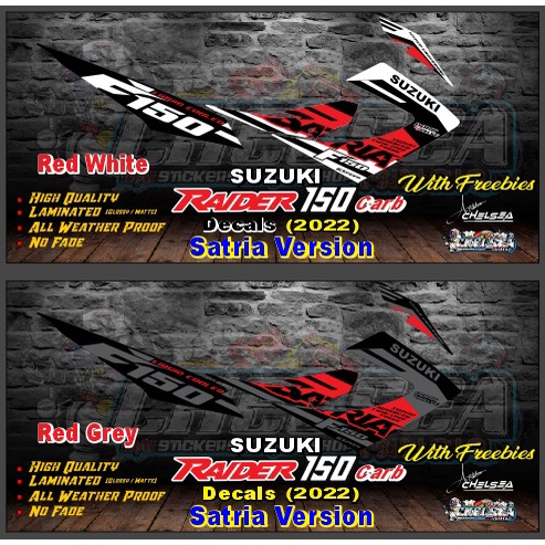 Suzuki Raider 150 Carb (2022) Satria Version Stock Decals / Stickers ...