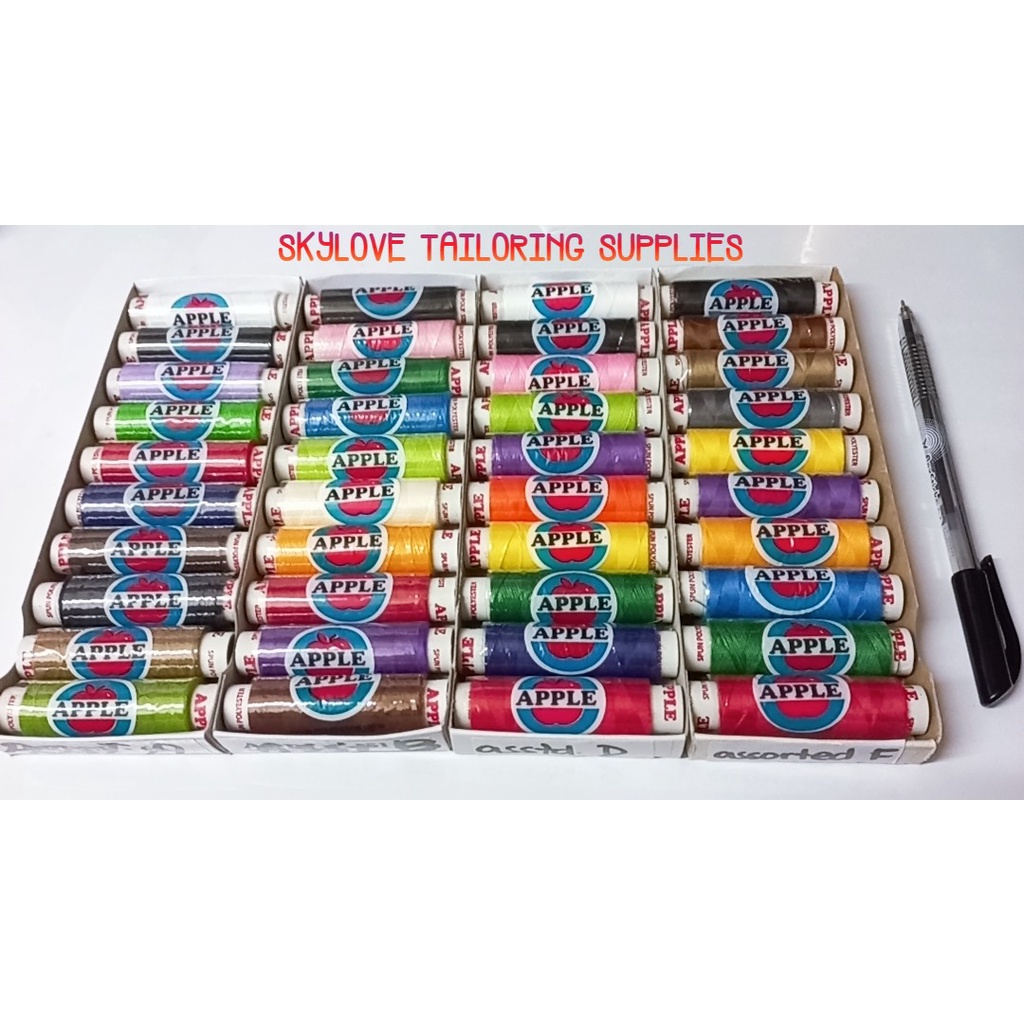 Apple Sewing Thread 100 Meters Sold per Box | Sinulid | Apple Spun ...