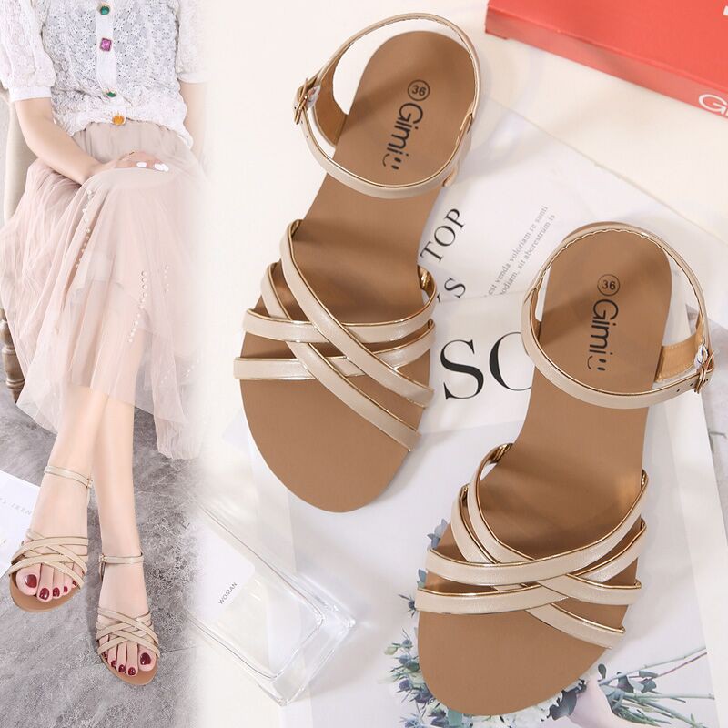 sandals women Ladies casual Korean version of the trend flat sandals #T-6168 | Shopee Philippines