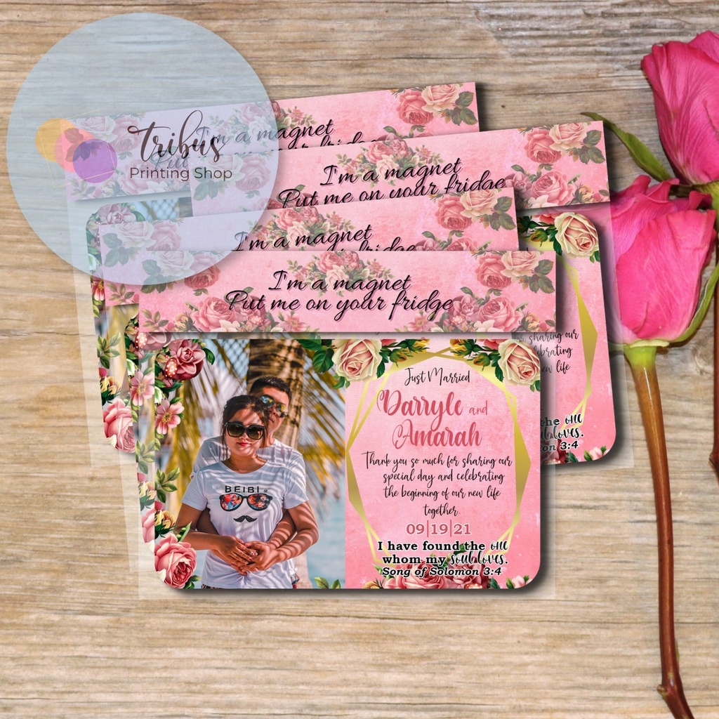 Wedding Ref Magnet Souvenirs - Pink Theme (Glittery) | Shopee Philippines