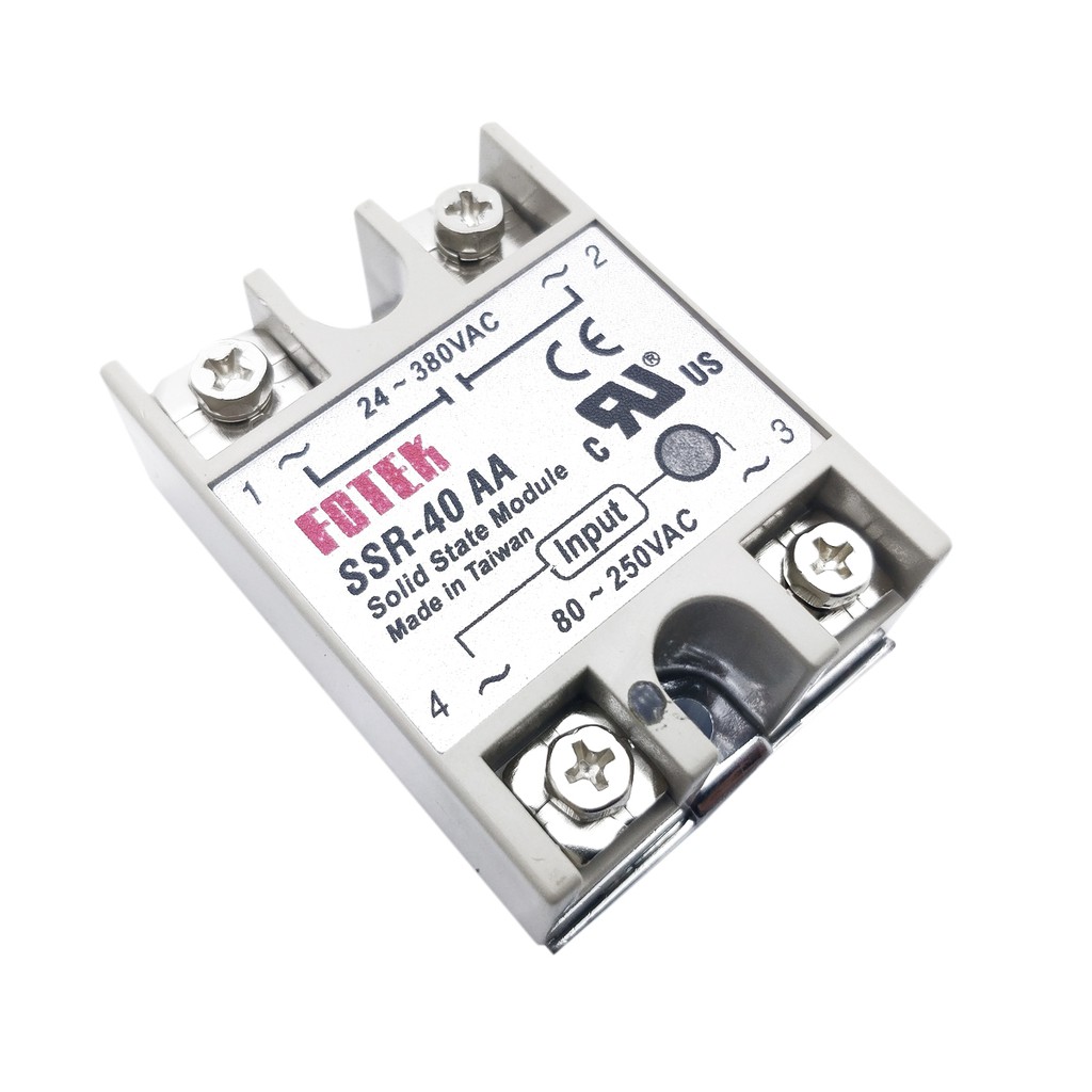 Solid State Relay SSR-40AA 40A AC Relay 80-250V TO 24-380VAC AC SSR SSR-40AA 40 AA Solid State ...