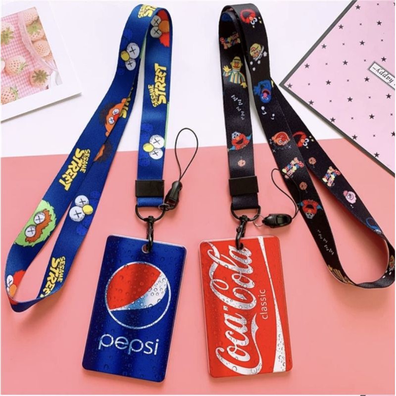 COCA COLA PEPSI LANYARD CARD HOLDER NAME TAG ID CARD HOLDER | Shopee ...