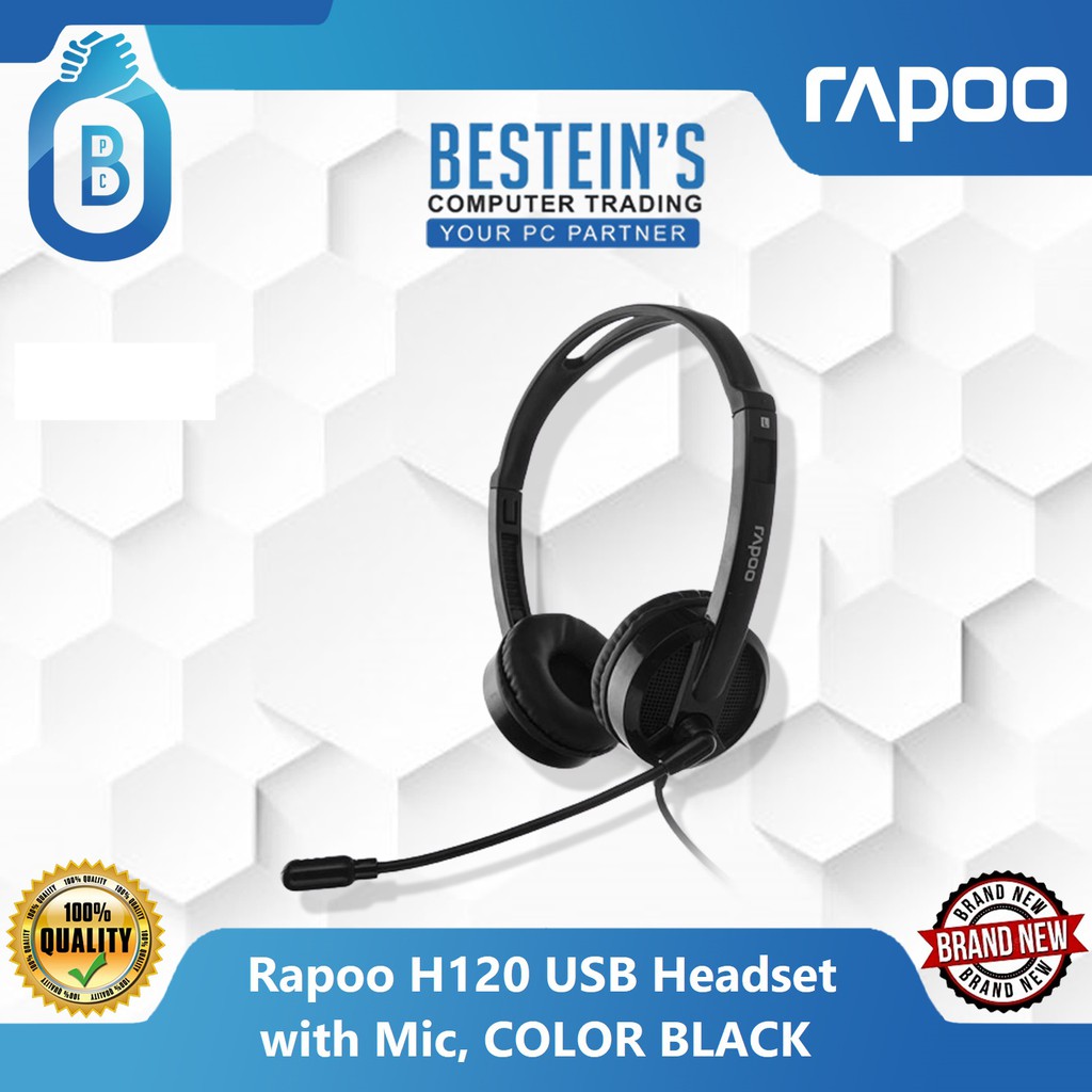 Rapoo H120 USB Headset, with Mic, COLOR BLACK | Shopee Philippines