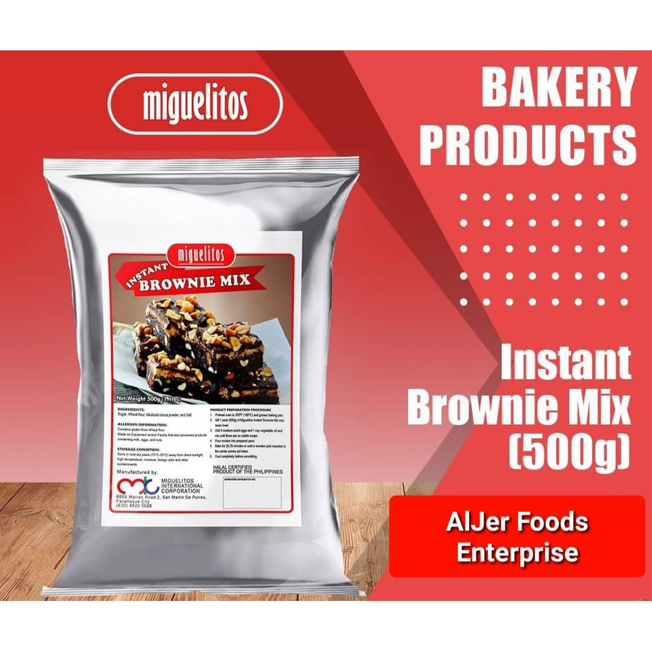 Brownies Premix 500 grams (AlJer Foods Enterprise) | Shopee Philippines
