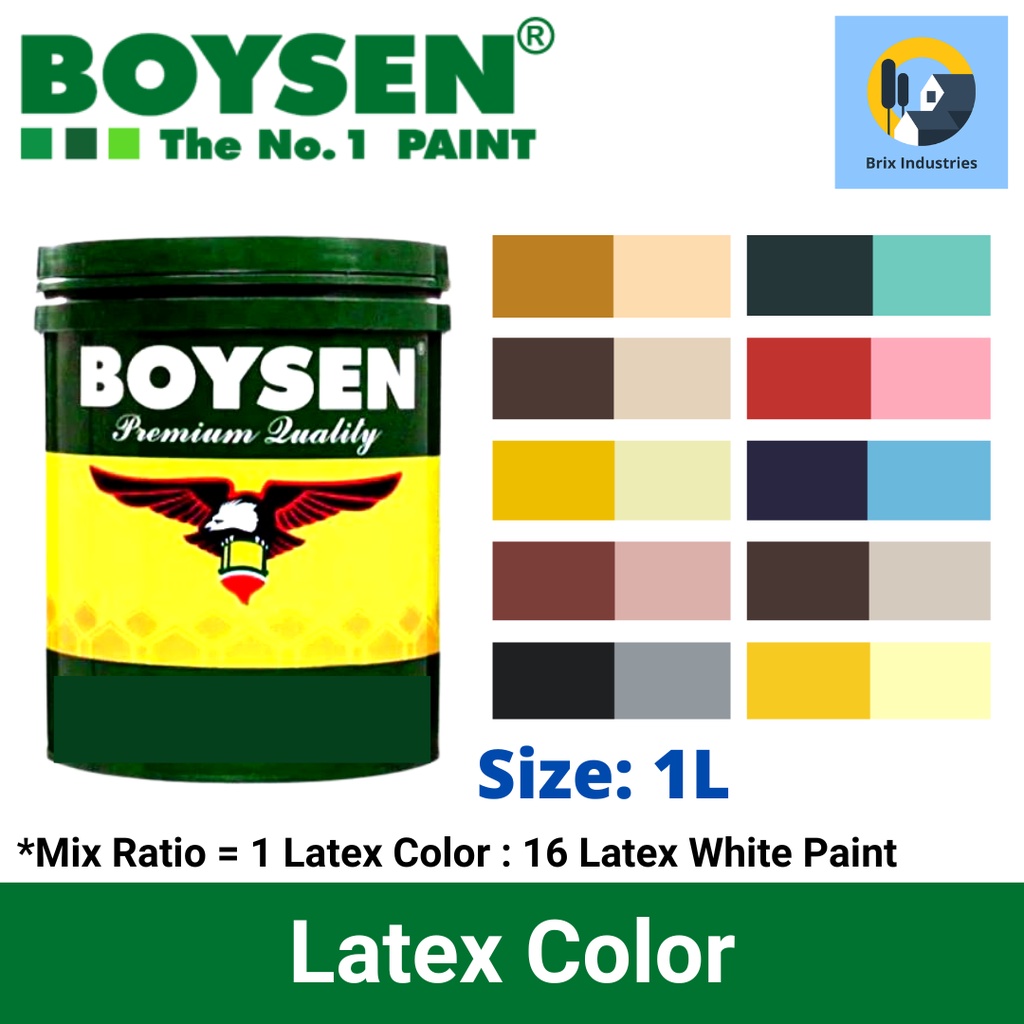 Boysen Paint Latex Color Full Tone 1 Liter Thalo Blue Green Lampblack ...