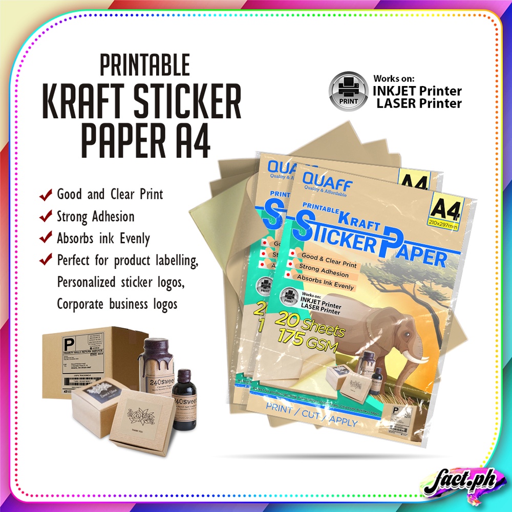 175gsm Matte Sticker Paper & Kraft Sticker Paper A4 Size for Label and ...