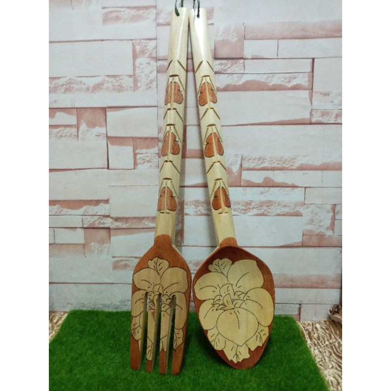 26 inches 3 Figure Wooden Spoon and Fork Decoration/Display | Shopee ...