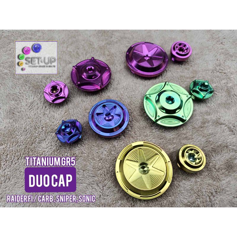 TITANIUM GR5 DUO CAP ( SNIPER / RAIDER / WAVE SONIC ) | Shopee Philippines