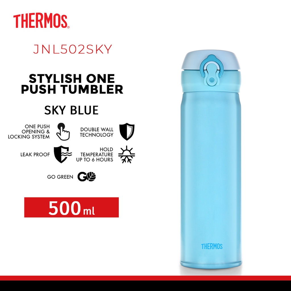 500ml SKY Blue Thermos One Push Ultra Light For JNL-502-SKY | Shopee Philippines