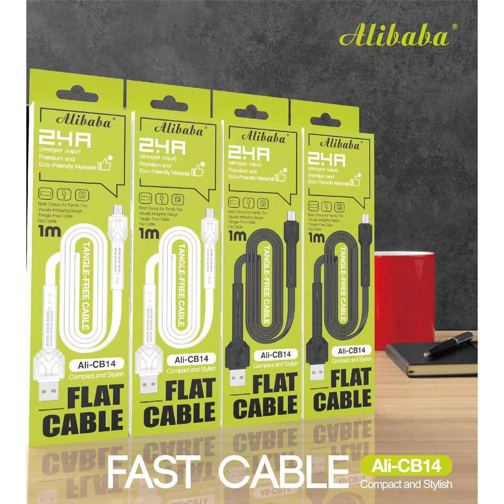 Alibaba Ali-CB14 Flat USB Cable Fast Cable Resilient Duration (Micro ...