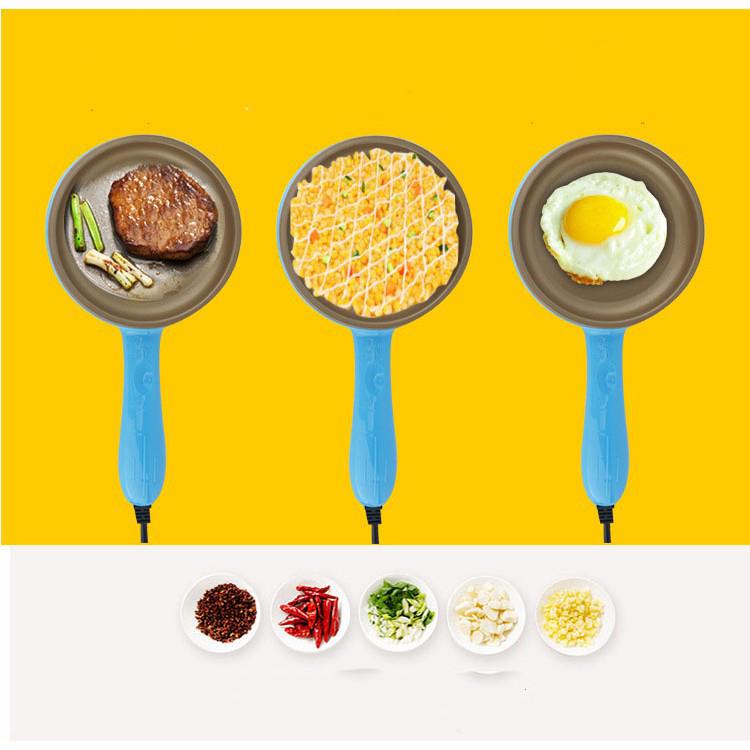 Multi-function 2 in 1 Mini Electric Frying Pan 4Pcs Cooking Kitchen Non ...