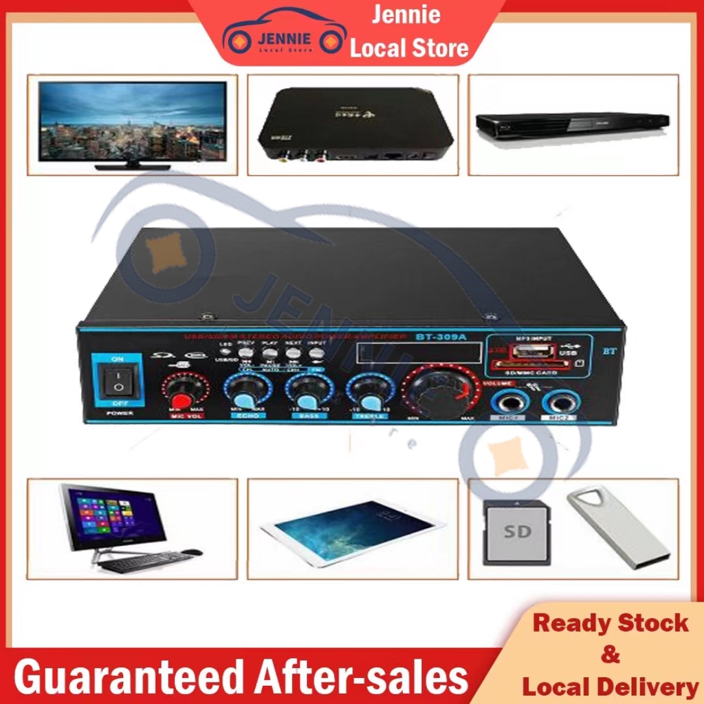 800W Digital Bluetooth Stereo Amplifier Hifi Fm Radio Usb EU Plug With ...