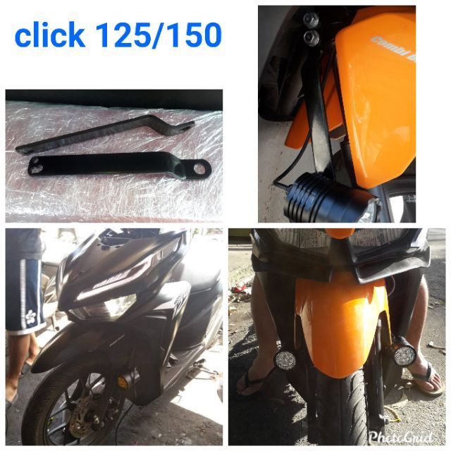 HONDA CLICK 125/150 Bluewater and mini driving light bracket (bracket ...